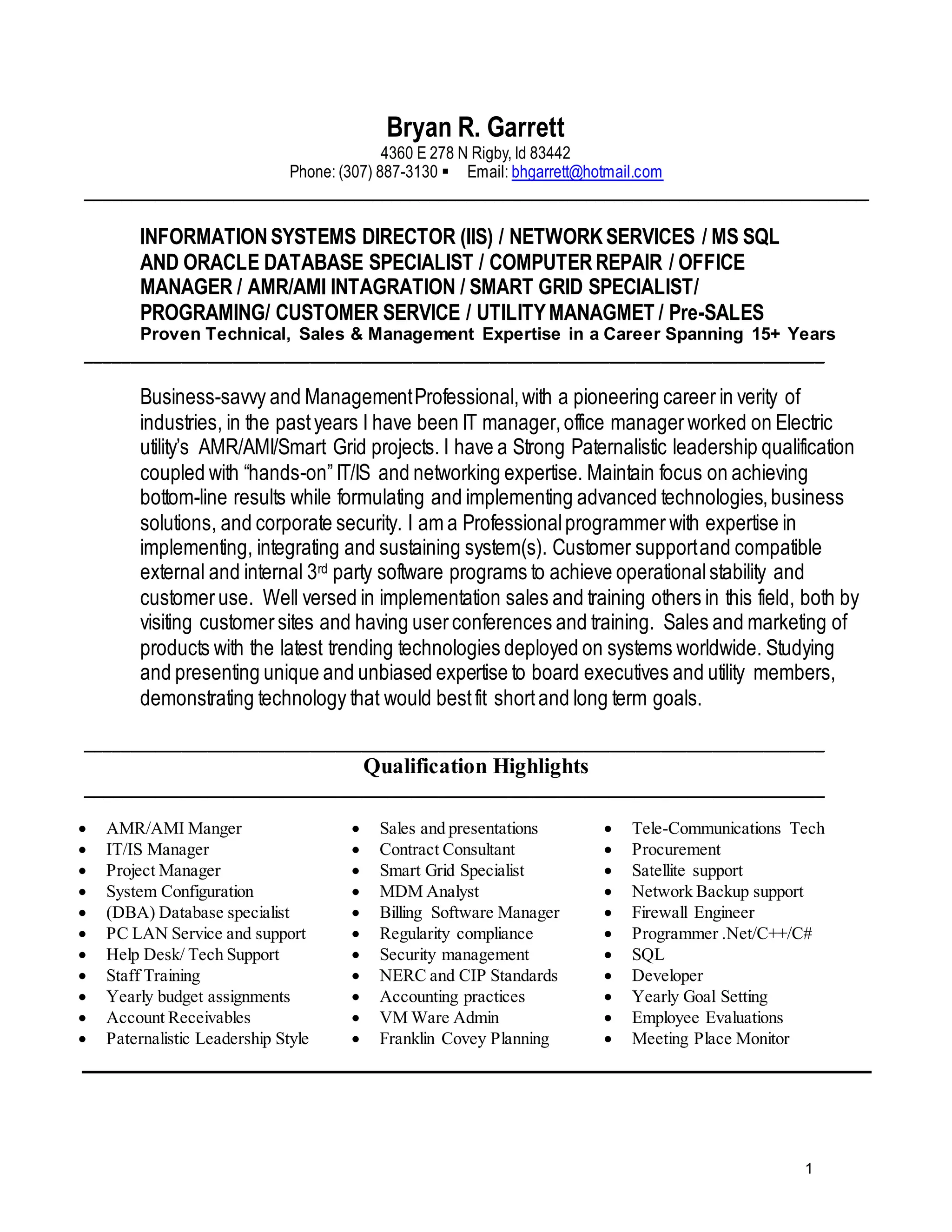 Bryan_Garretts_Resume 06-2014 | PDF