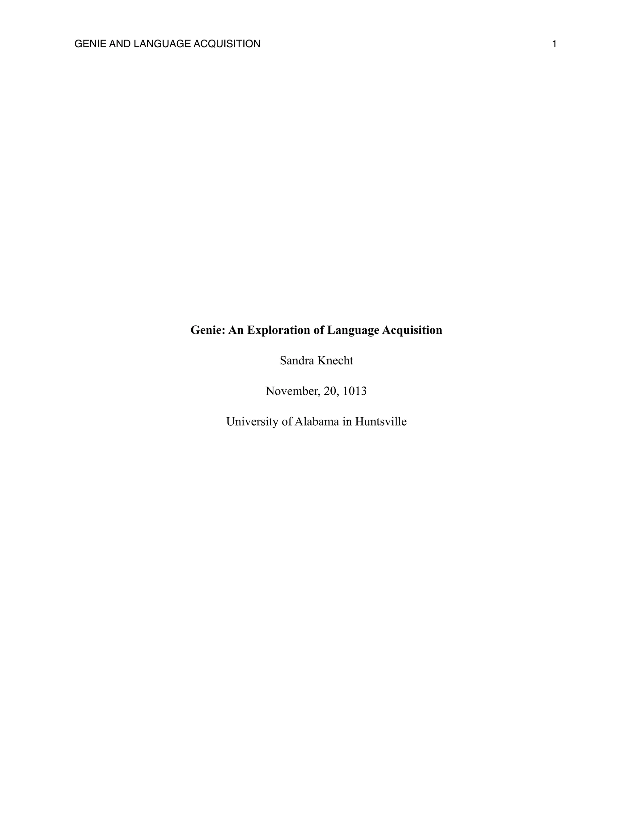 Genie, The Wild Child, and Language Acquisition | PDF