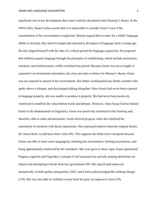 Genie, The Wild Child, and Language Acquisition | PDF
