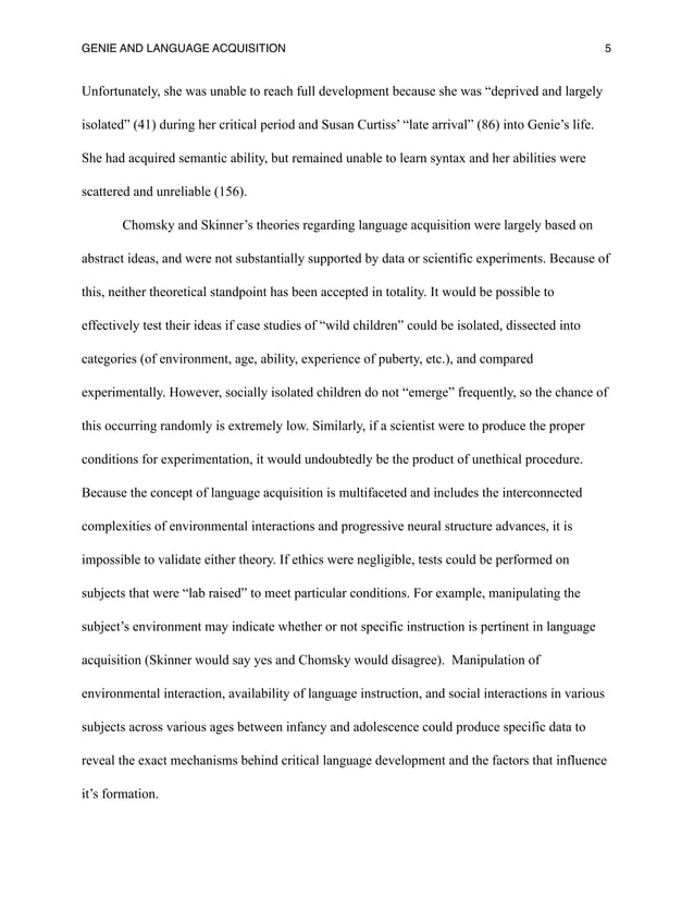 Genie, The Wild Child, and Language Acquisition | PDF
