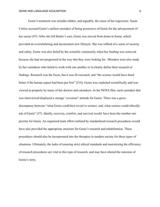 Genie, The Wild Child, and Language Acquisition | PDF