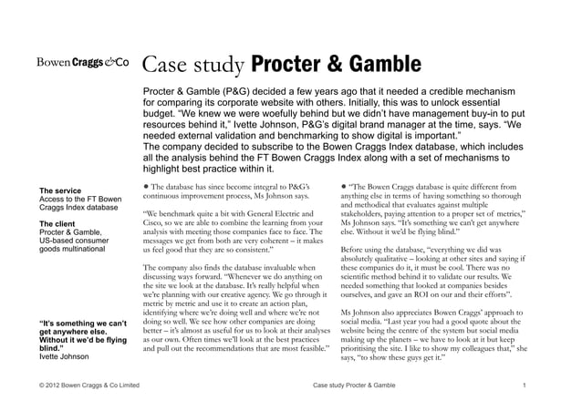 Case study: FT Index benchmarking & best practice | PPT