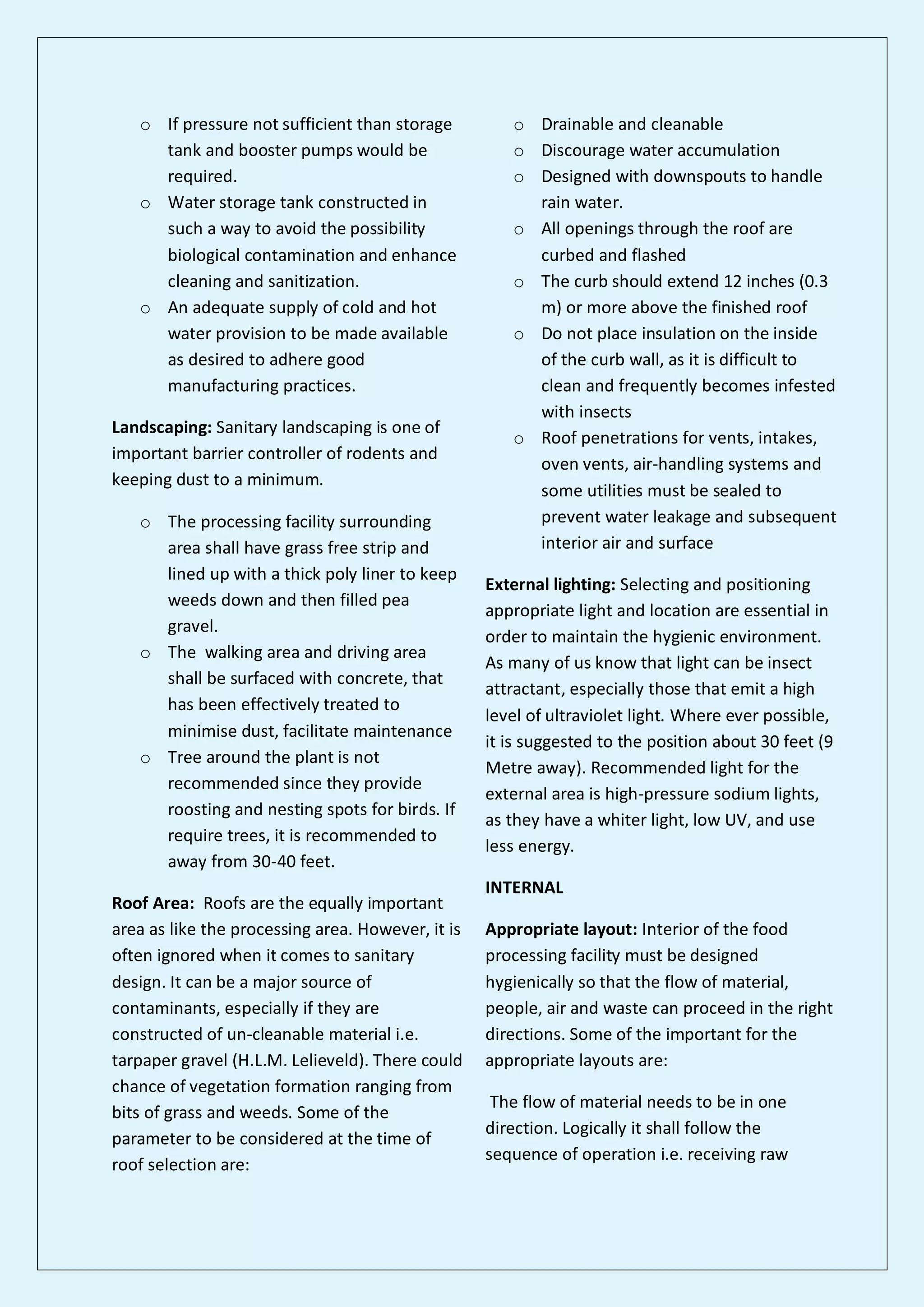 Hygienic facility Structure is a fundamental requirement for food safety | PDF | Indoor ...