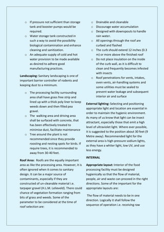 Hygienic facility Structure is a fundamental requirement for food safety | PDF