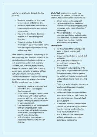 Hygienic facility Structure is a fundamental requirement for food safety | PDF