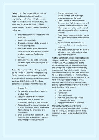 Hygienic facility Structure is a fundamental requirement for food ...
