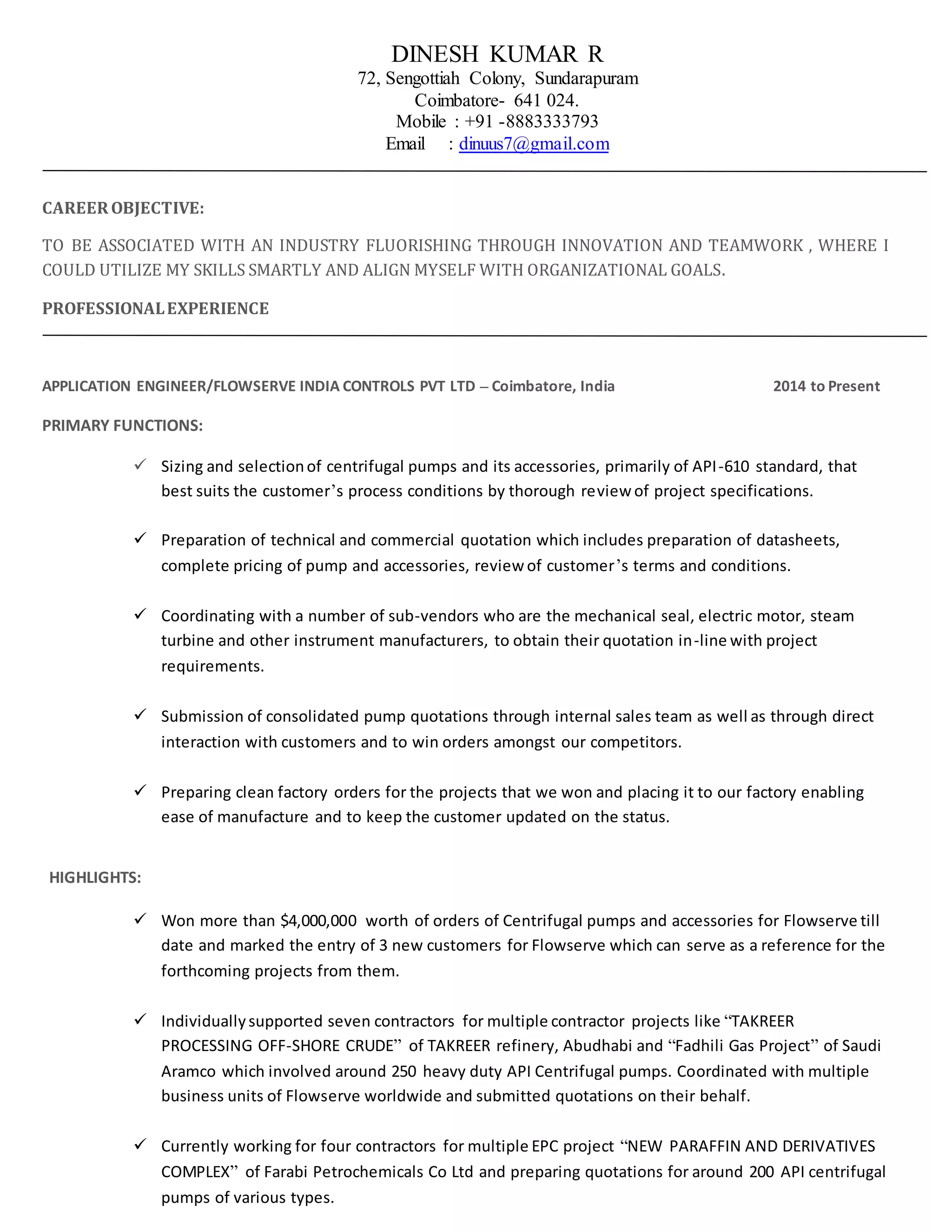 DINESH KUMAR- Resume | PDF