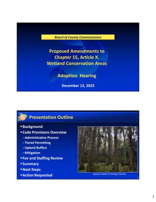 Proposed Amendments to Chapter 15, Article X: Wetland Conservation Areas | PDF