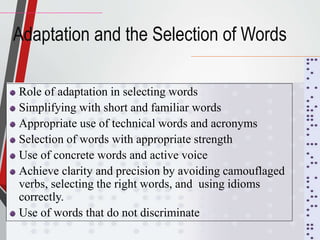 Adaptation and the selection of Words | PPTX