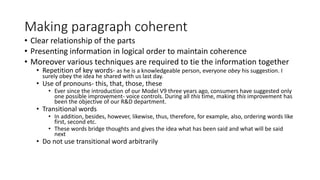 Construction of clear sentences and paragraphs | PPTX