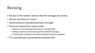 Writing process and an introduction to Business Messages | PPTX