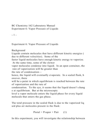 BC Chemistry 162 Laboratory Manual Experiment 6 Vapor Press.docx