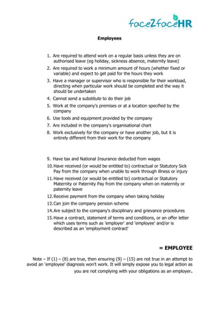 Employment status key points | PDF