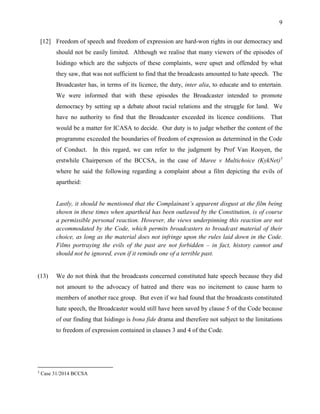 Bccsa ruling on van wyk and several others vs sabc3 judgment final | PDF