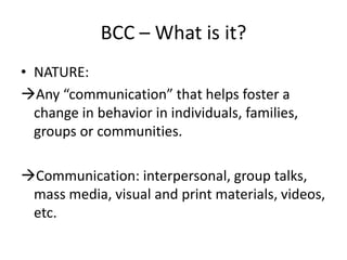 Bcc training concept and practice | PDF