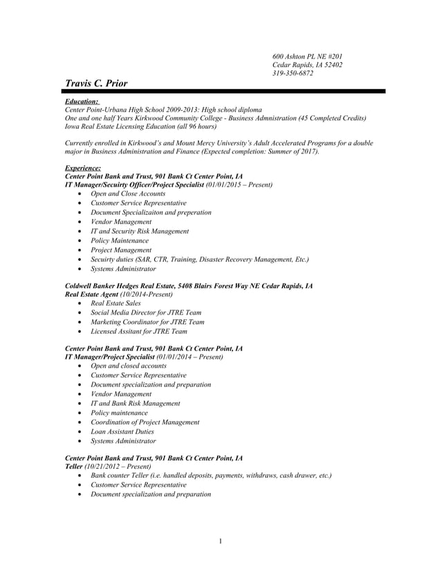 Travis' Resume | PDF