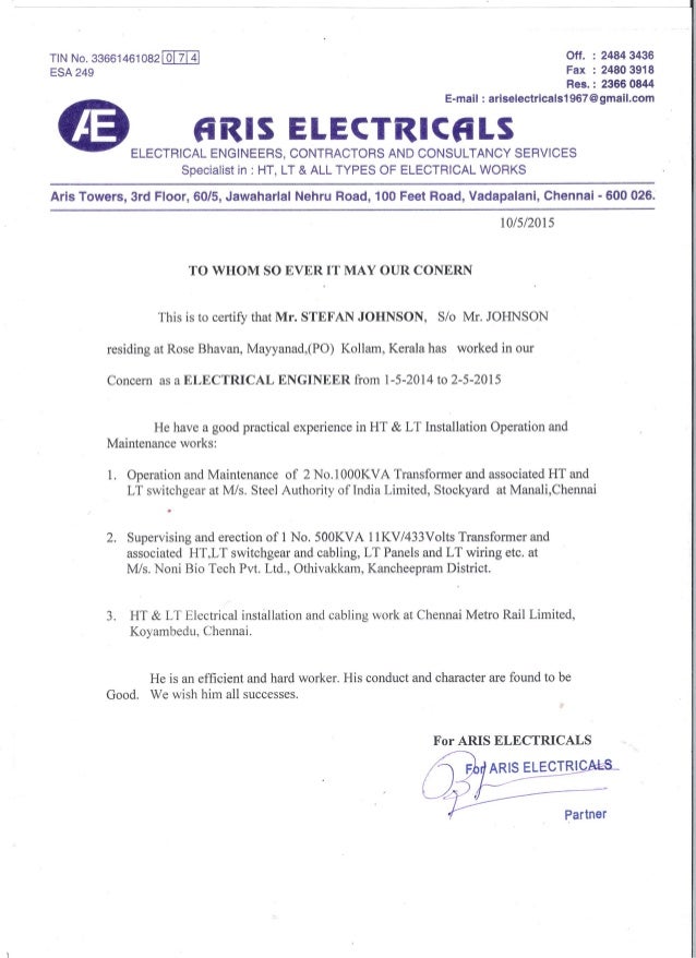 Experience certificate format experience certificate - retvt