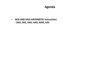 Bcd arithmetic instructions | PPTX