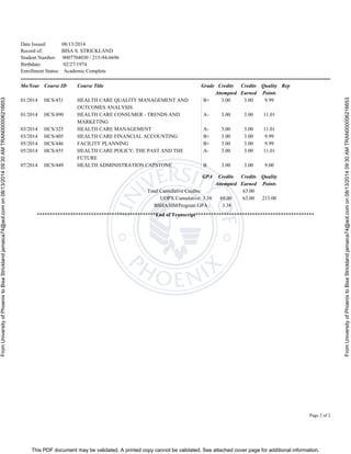 completed-transcript-University of Phoenix | PDF