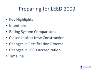 Preparing for LEED 2009 | PPT