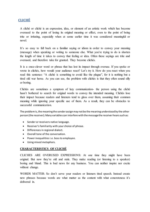 CLICHES | DOCX