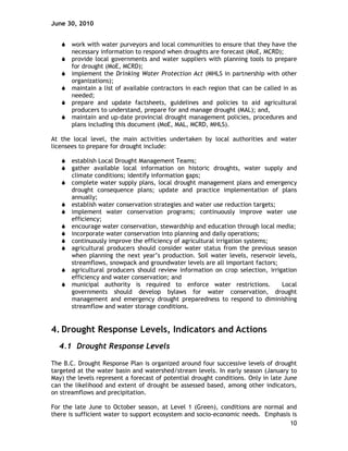 British Columbia Drought Response Plan | PDF