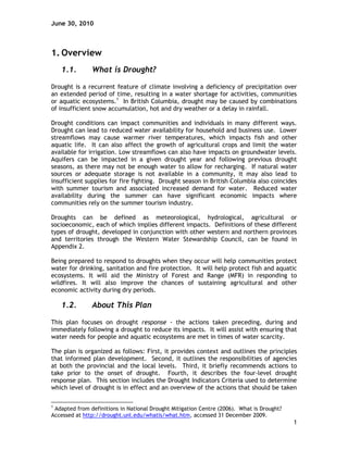 British Columbia Drought Response Plan | PDF