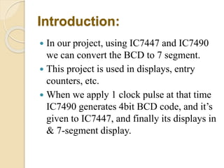 Bcd to 7 segment display | PPTX