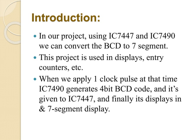 Bcd to 7 segment display | PPTX | Computer Peripherals | Computing