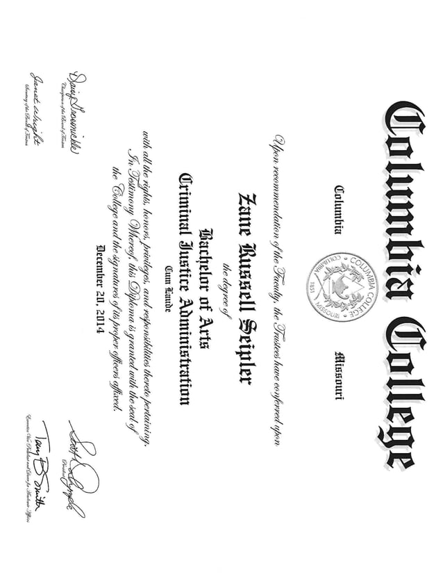 Columbia College Diploma ZSeipler | PDF