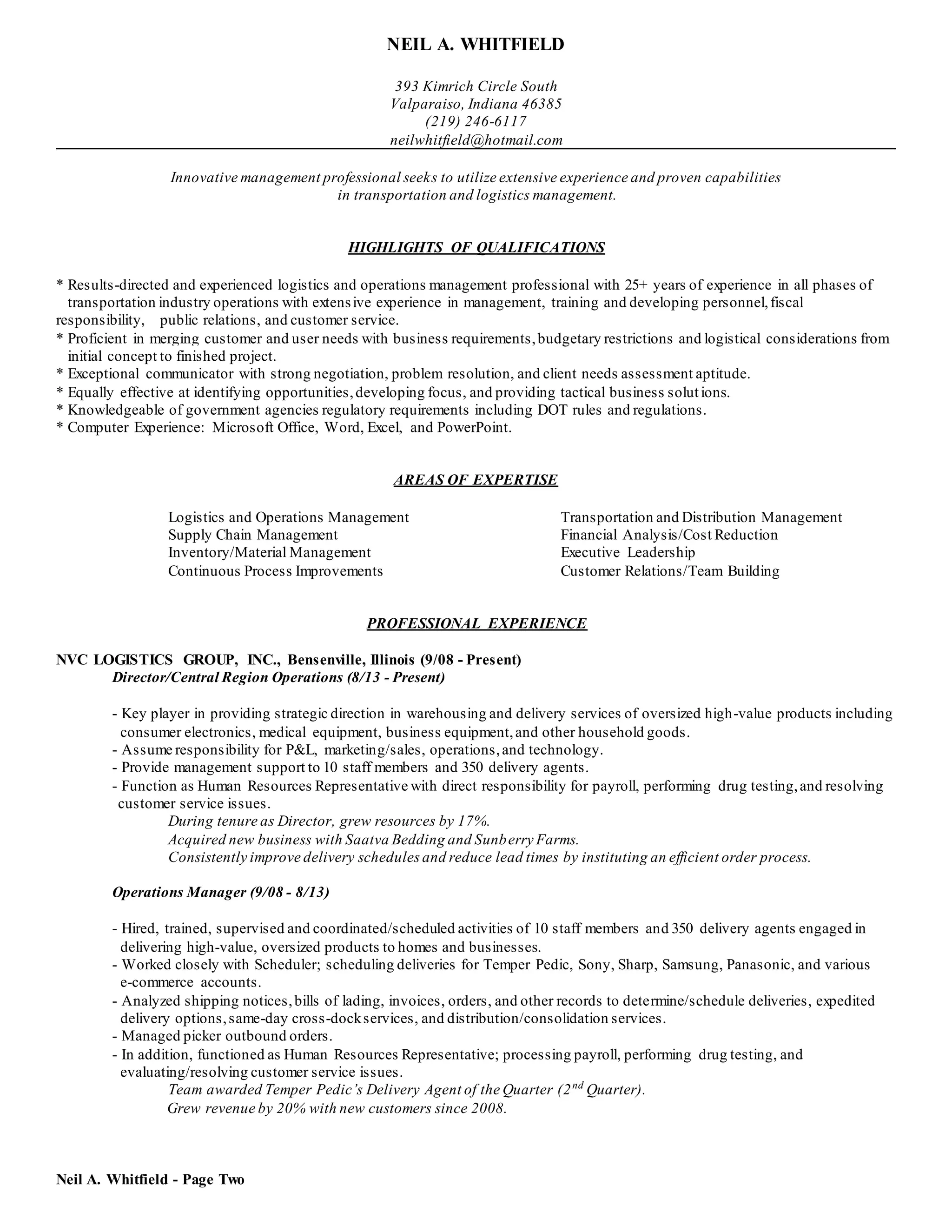 Whitfield Neil Resume 2016 | DOCX