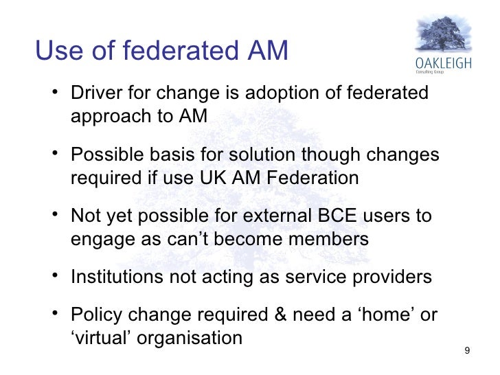 Extending Access Management into BCE - Scoping Study Extending Access Management into BCE - Scoping Study