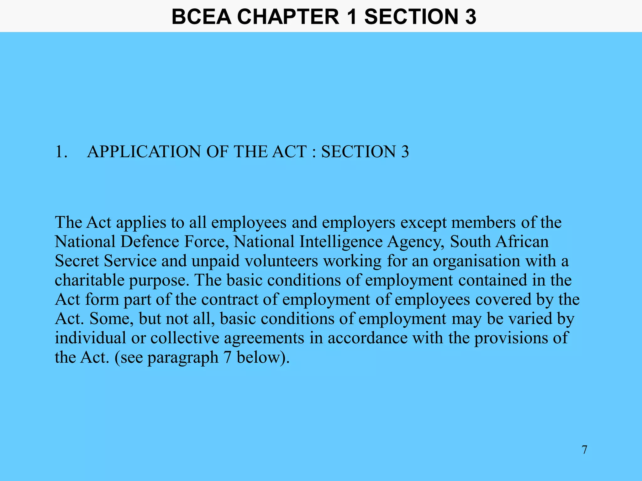 Basic Conditions Of Employment Training | PDF