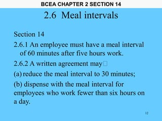 Basic Conditions Of Employment Training | PDF