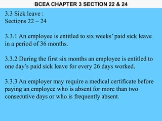 Basic Conditions Of Employment Training | PDF