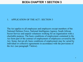 Basic Conditions Of Employment Training | PDF