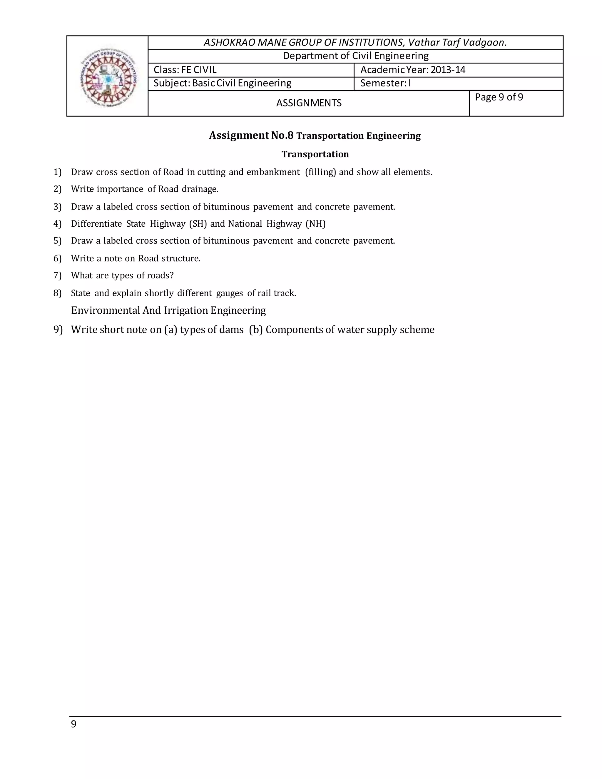 BCE assignments | DOCX