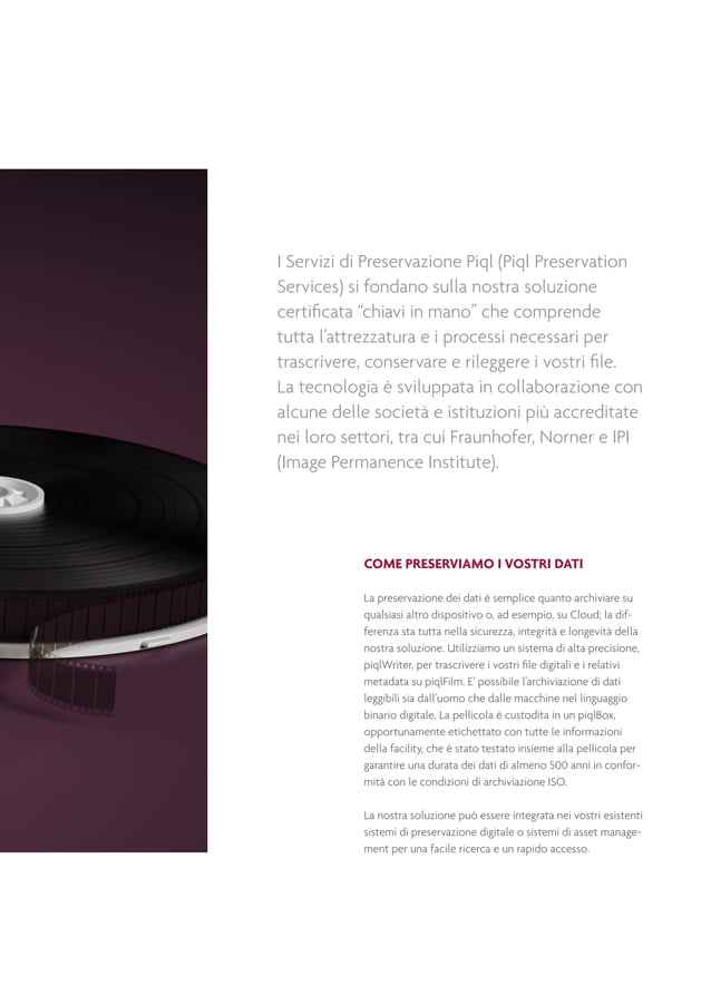 Brochure-Piql-Preservation-Services-Italian | PDF | Databases ...