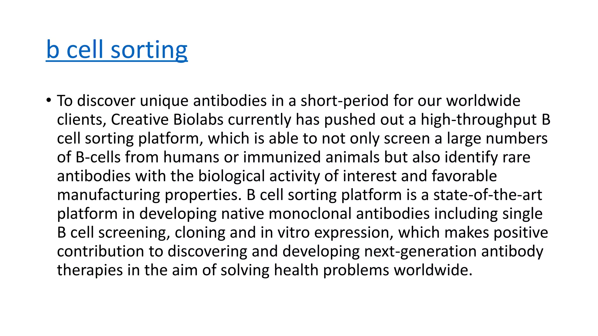 B cell sorting | PPTX