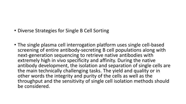 B cell sorting | PPTX | Biological Sciences | Science
