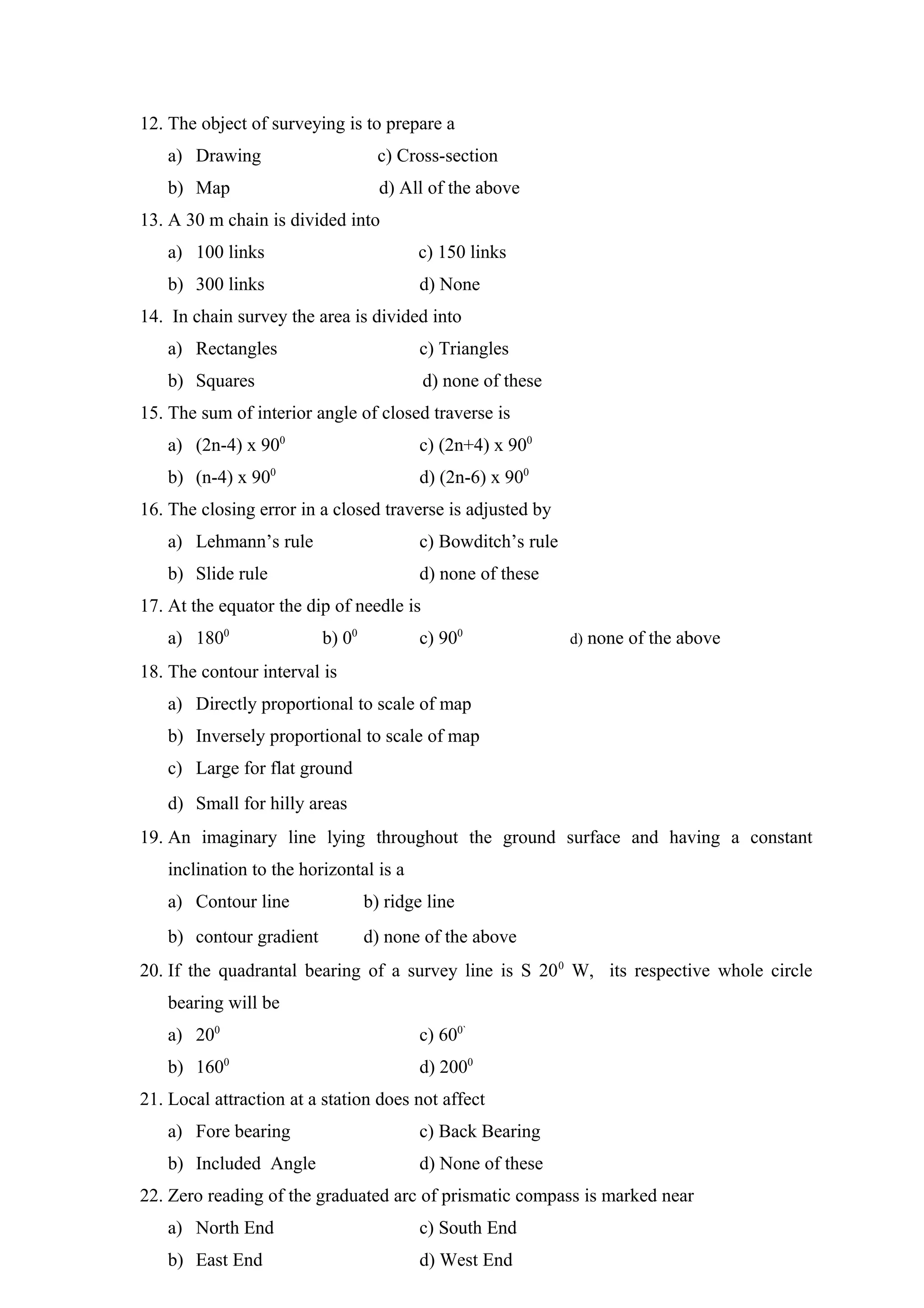 Basic Civil Engineering MCQ | DOC