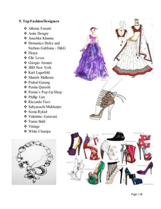 Fashion Design Project | DOCX