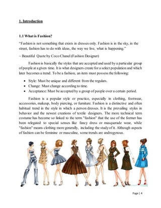 Fashion Design Project | DOCX | Women\'s Clothing | Women\'s Fashion