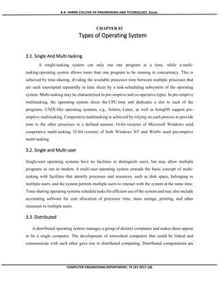 OPERATING SYSTEM AND ITS TYPES REPORT | PDF
