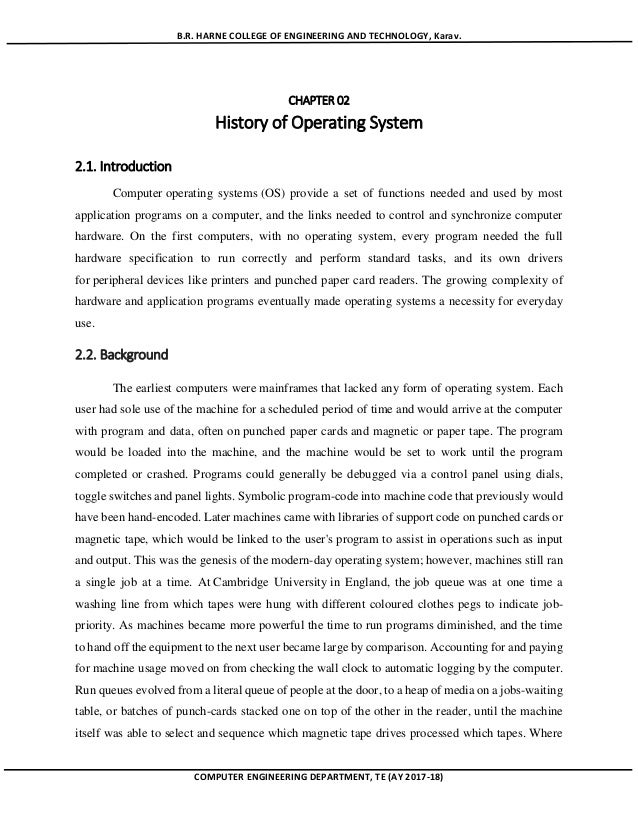 OPERATING SYSTEM AND ITS TYPES REPORT OPERATING SYSTEM AND ITS TYPES REPORT