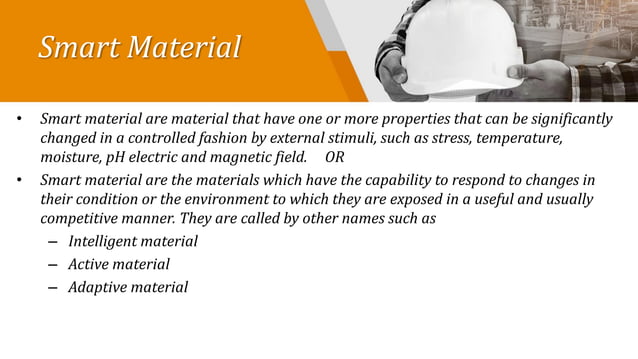 Smart Materials in Construction Industry | PDF | Chemistry | Science