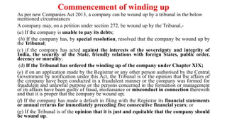 Business and Corporate environment Winding up of the company | PPTX