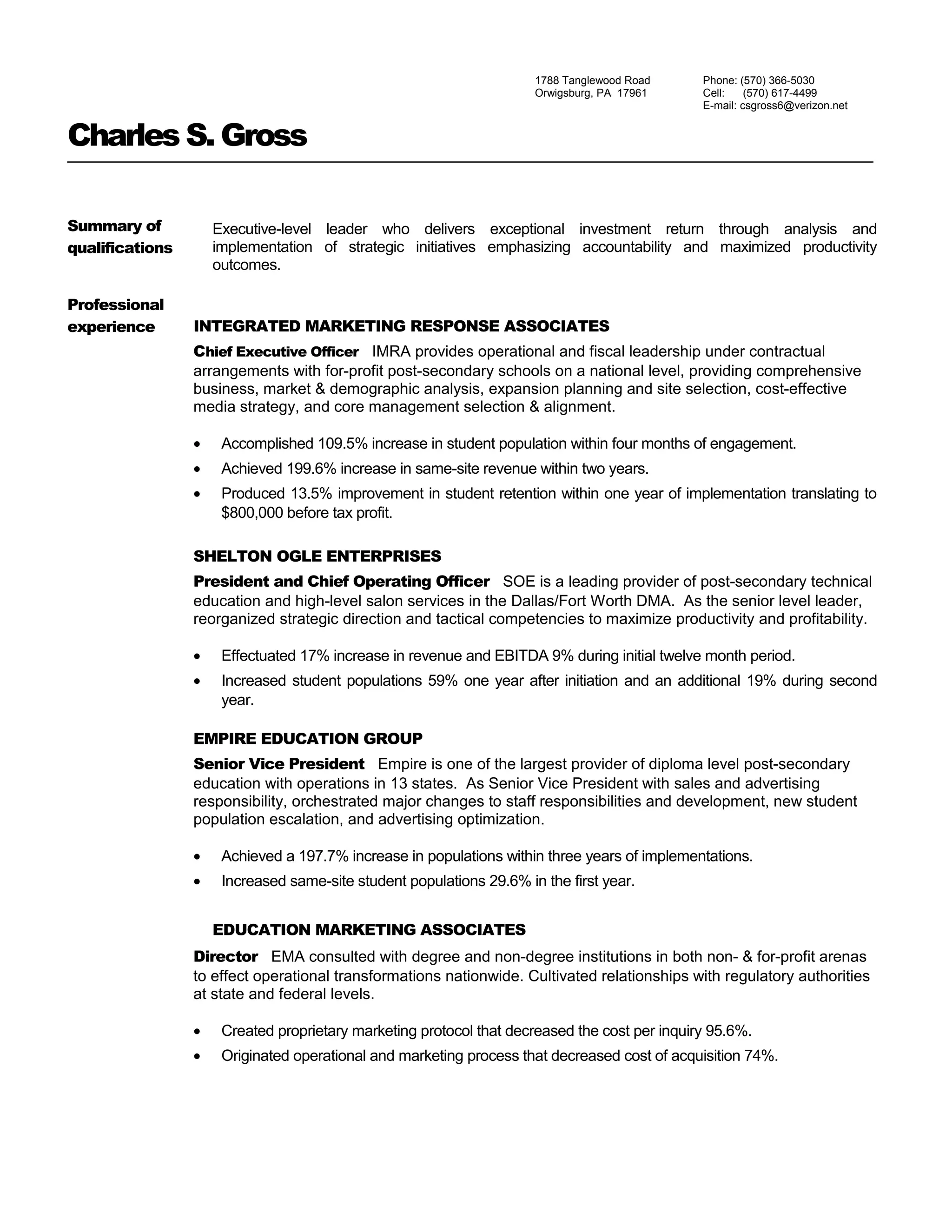 CS Gross Resume | DOC