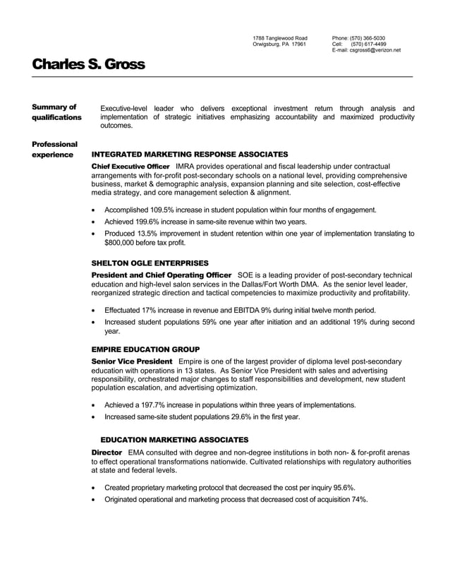 CS Gross Resume | DOC