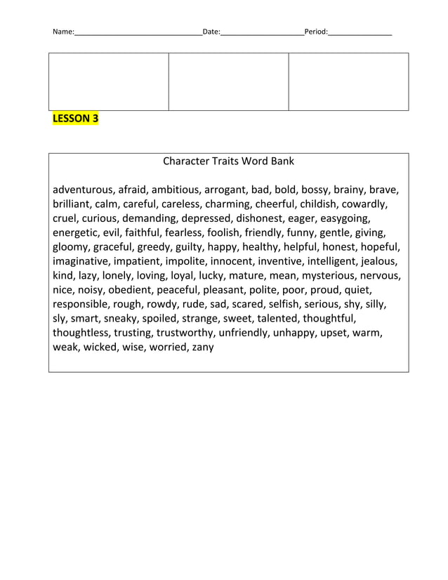 Lesson 3a material | PDF
